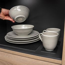 Silwy Magnet Porzellan Geschirrset 11-teilig f&uuml;r 2 Personen Ash - Kunststoff und Melamin Geschirr-Sets