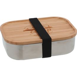 Camplife Edelstahldose mit Bambusdeckel und Gummiband 1400 ml - Lebensmittelbeh&auml;lter / Vorratsdosen