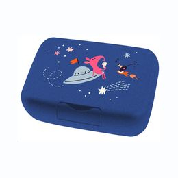 Koziol Candy L Box Lunchbox / Brotdose mit Trennschale organic blue space - Lebensmittelbehälter / Vorratsdosen