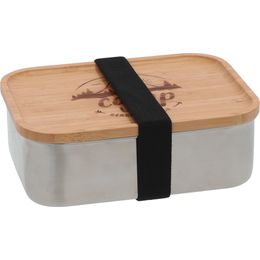 Camplife Edelstahldose mit Bambusdeckel und Gummiband 1200 ml - Lebensmittelbeh&auml;lter / Vorratsdosen