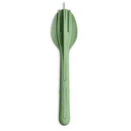 Koziol KLIKK Besteck-Set 3-tlg. nature leaf green - Campingbesteck