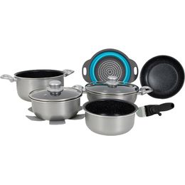 Gimex Topfset Aluminium Induktion silber 9-tlg. - Kochgeschirr-Sets