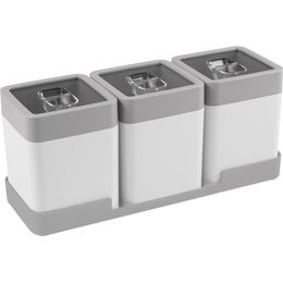 Sunware Sigma Dry food Set 0,6 Liter mit Tray wei&szlig; grau - Lebensmittelbeh&auml;lter / Vorratsdosen