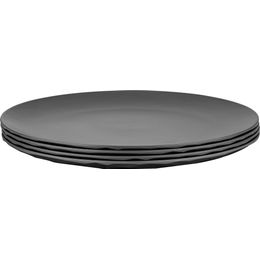 Koziol Tellerset Club Plate 4 teilig flach 260 mm Nature ash grey - Teller