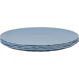Koziol Tellerset Club Plate 4 teilig flach 260 mm Nature flower blue - Teller