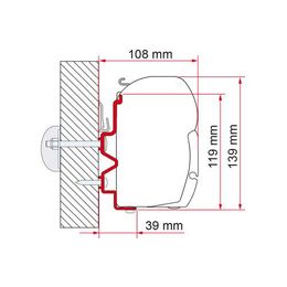 Fiamma Rapido Serie 9DF/9M/10 Markisenadapter f&uuml;r Fiamma F45 350 cm - Markisenadapter