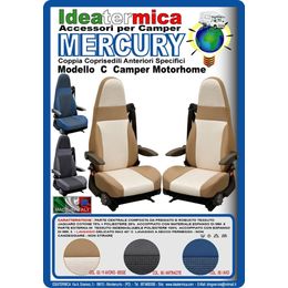 Ideatermica Mercury C Sitzbezug mit integrierter Kopfst&uuml;tze und Gurten 2 St&uuml;ck beige - Sitzbez&uuml;ge