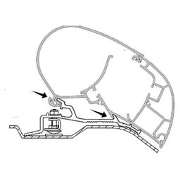Dometic PR-Adapt Adapter f&uuml;r Dachmarkisen PR 2000 und PR 2500 3,25m - Markisenadapter