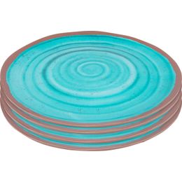 Bo-Camp Melamin Essteller 4er-Set blau / braun - Teller
