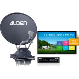 Alden Onelight 60 HD EVO vollautomatische Sat-Anlage mit Ultrawide LED Fernseher 19 Zoll Platinum - Camping-Sat-Anlagen