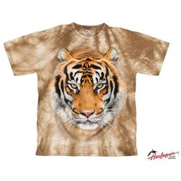 Harlequin Tiger Portrait T-Shirt beige M - Herrenshirts, -hemden & -pullover