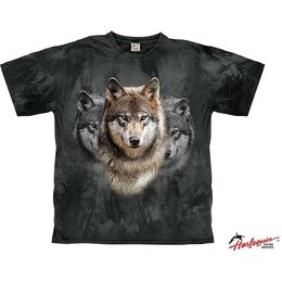 Harlequin Wolf Spirit T-Shirt schwarz M - Herrenshirts, -hemden & -pullover