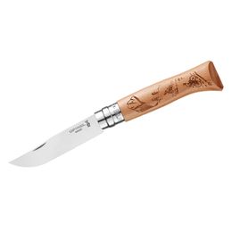 Opinel N&deg;08 Gravure Sport Taschenmesser mit Gravur Klingenl&auml;nge 8,5 cm Velo - Campingbesteck