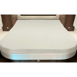 Spannbettlaken f&uuml;r Queensbett mit Abrundung oder Ecke Wollwei&szlig; - Spannbettt&uuml;cher & Bettw&auml;sche von Bettwaren-Shop
