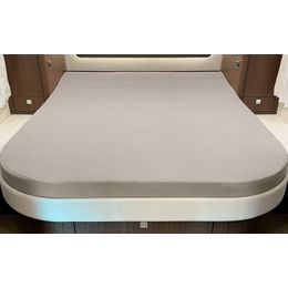 Spannbettlaken f&uuml;r Queensbett mit Abrundung oder Ecke Basalt - Spannbettt&uuml;cher & Bettw&auml;sche von Bettwaren-Shop