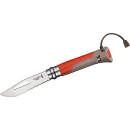 Opinel N°08 Outdoor Taschenmesser mit Signalpfeife Klingenlänge 8,5 cm rot - Campingbesteck