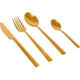 Bo-Camp Industrial Edelstahl Besteckset 16-tlg. Gold - Campingbesteck