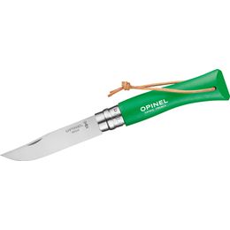 Opinel N°07 Colorama Sport Taschenmesser mit Lederkordel Klingenlänge 8 cm grün - Campingbesteck