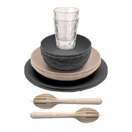 Koziol Geschirrset 10-teilig Club Set Skagen nature ash grey - Campingbesteck