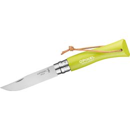 Opinel N°07 Colorama Sport Taschenmesser mit Lederkordel Klingenlänge 8 cm hellgrün - Campingbesteck