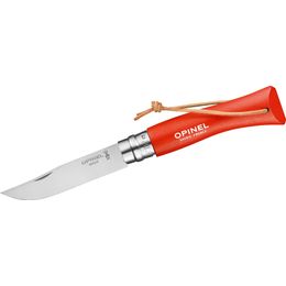 Opinel N°07 Colorama Sport Taschenmesser mit Lederkordel Klingenlänge 8 cm orange - Campingbesteck