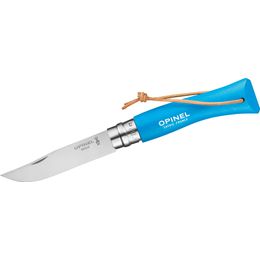 Opinel N°07 Colorama Sport Taschenmesser mit Lederkordel Klingenlänge 8 cm blau - Campingbesteck