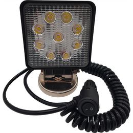 BERGER & SCHR&Ouml;TER Berger und Schr&ouml;ter LED Arbeitsscheinwerfer 9 x 3 Watt mit Magnetfu&szlig; eckig - LED Campingleuchten von Berger & Schr&ouml;ter