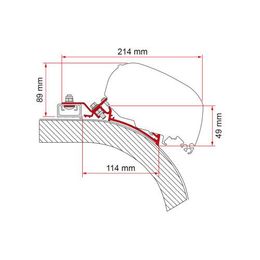 Fiamma Rapido Distinction Markisenadapter f&uuml;r Fiamma F80/F65 600 cm - Markisenadapter