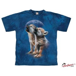 Harlequin Howling Wolf Pups Kinder T-Shirt dunkelblau 140 - Kinder T-Shirts & -hemden