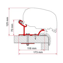 Fiamma Adapter Carthago Malibu 340 Markisenadapter f&uuml;r Fiamma F80 / F65 450 - Markisenadapter