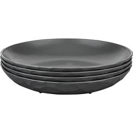 Koziol Tellerset Club Plate 4 teilig tief 220 mm Nature ash grey - Teller