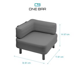 One bar Grundelement 1 Hocker Gestell - Polster & Sitzauflagen