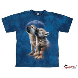 Harlequin Howling Wolf Pups Kinder T-Shirt dunkelblau 104 - Kinder T-Shirts & -hemden