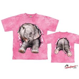 Harlequin Baby Elephant Kinder T-Shirt rosa 152 - Kinder T-Shirts & -hemden