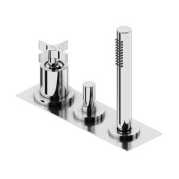 RITMONIO Diametro35 Cross 3-Loch Wannenarmatur zur Wannenrandmontage, PR53EF101CRL,