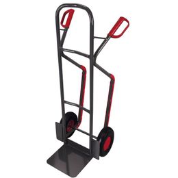 VARIOfit Stahlrohr-Sackkarre 250 kg pannensicher mit Kunstoffgleitkufen - Anthrazitgrau