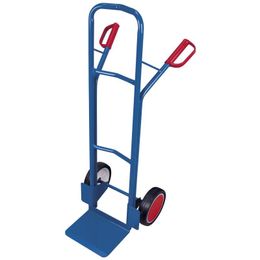 VARIOfit Stahlrohr-Sackkarre 570 x 585 x 1310 mm 250 kg Vollgummibereifung - Enzianblau