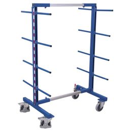 VARIOfit Tragarmwagen zweiseitig mit 2 Pfosten - Enzianblau