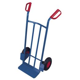 VARIOfit Stahlrohr-Sackkarre 250 kg Luftbereifung 620 x 460 x 1100 mm - Enzianblau