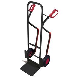 VARIOfit Stahlrohr-Stapelkarre 200 kg mit Klappschaufel und Gleitkufen (L) - Anthrazitgrau