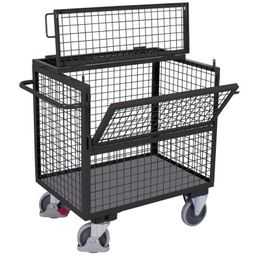 VARIOfit Drahtgitter Kastenwagen mit Deckel Typ M + EasySTOP - Anthrazitgrau