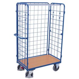 VARIOfit Paket-Dreiwandwagen hoch Typ XL + EasySTOP - Enzianblau