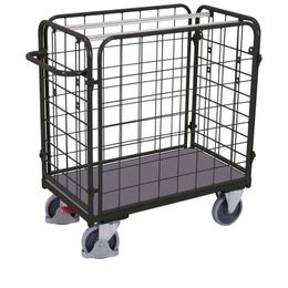 VARIOfit Paket-Vierwandwagen niedrig Typ L + EasySTOP - Anthrazitgrau