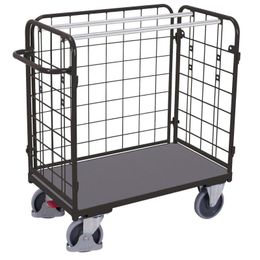 VARIOfit Paket-Dreiwandwagen niedrig Typ XL + EasySTOP - Anthrazitgrau