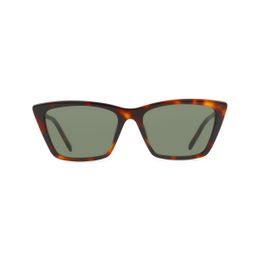 SAINT LAURENT SL 737 MICA THIN | Damen-Sonnenbrille | Fassung: Vollrand, Eckig, Acetat, Havanna Dunkel | Glasfarbe: Grau