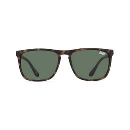 Superdry SHOCKWAVE | Unisex-Sonnenbrille | Fassung: Vollrand, Quadratisch, Kunststoff, Havanna Gl&auml;nzend | Glasfarbe: Gr&uuml;n