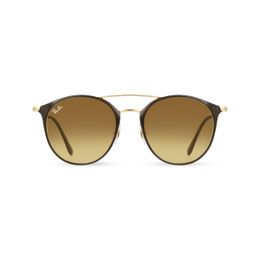 Ray-Ban RB 3546 | Unisex-Sonnenbrille | Fassung: Vollrand, Panto, Edelstahl, Gold | Glasfarbe: Braun Verlaufend