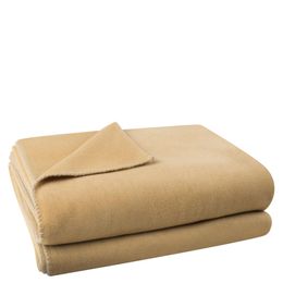 Zoeppritz Decken Soft-Fleece 110x160 braun - camel Wohndecke, Fleecedecke