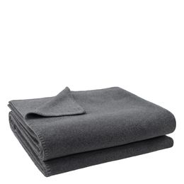 Zoeppritz Decken Soft-Fleece 110x160 grau - medium grey mel. Wohndecke, Fleecedecke