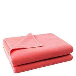 Zoeppritz Decken Soft-Fleece 110x160 orange - coral Wohndecke, Fleecedecke